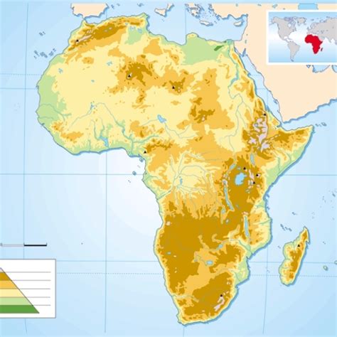 África Mapa Físico Atlas Montañas