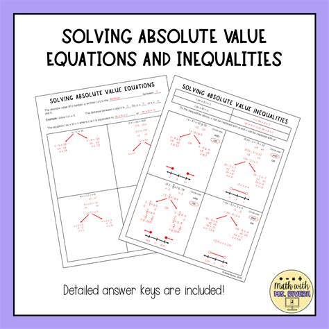 Solving Absolute Value Equations Inequalities Guided Notes For