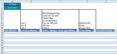 Defect Tracking Excel Template