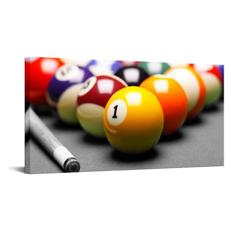 Apicoture Billiards Ball Canvas Wall Art In Black And White Pool Table