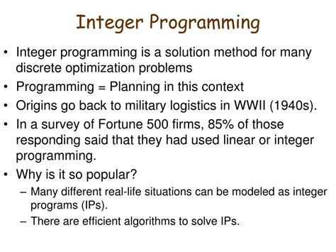ppt integer programming powerpoint presentation free download id 410329