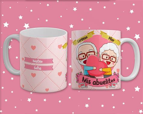 Abuelos corazon diseño taza Diseño para sublimación Tazas Diseño