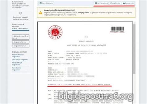 E Devlet Adli Sicil Kayd Sorgulama Lemi Nas L Yap L R Bilgideposu