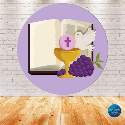 Painel De Festa Em Tecido Sublimado M Primeira Eucaristia Shopee