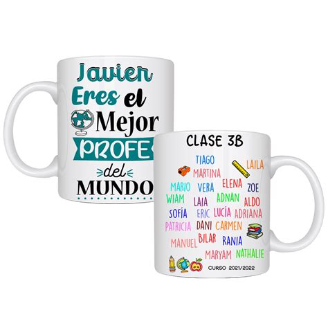 Taza personalizada eres el mejor profe del mundo Tú personalizas