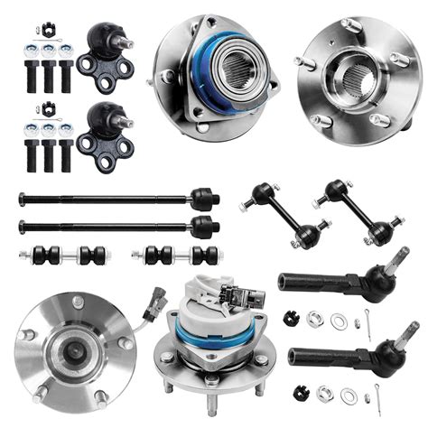 Detroit Axle 14pc Front Rear Wheel Bearing Hubs Inner Outer Tie