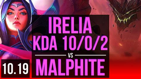 IRELIA Vs MALPHITE TOP 3 Early Solo Kills KDA 10 0 2 Legendary