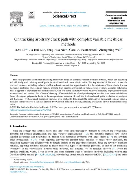 pdf on tracking arbitrary crack path with complex variable meshless methods