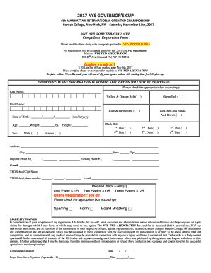 Fillable Online Competitors Registration Form Fax Email Print PdfFiller