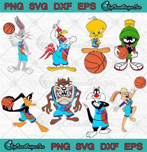Looney Tunes Space Jam Characters Tune Squad SVG PNG EPS DXF Cricut