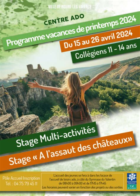 Inscription Accueil De Loisirs Ados Vacances De Printemps 2024 Ville