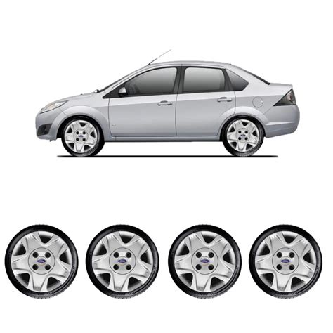 Jogo Calotas Aro Ford Fiesta Hatch Sedan Ka Courier Escorrega O