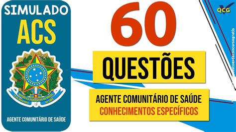 Simulado Agente Comunitário de Saúde ACS 60 Questões YouTube