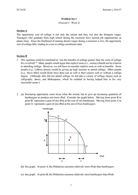 problem set 1 solutions problem set 1 tutorial 1 week 3 section a the opportunity cost