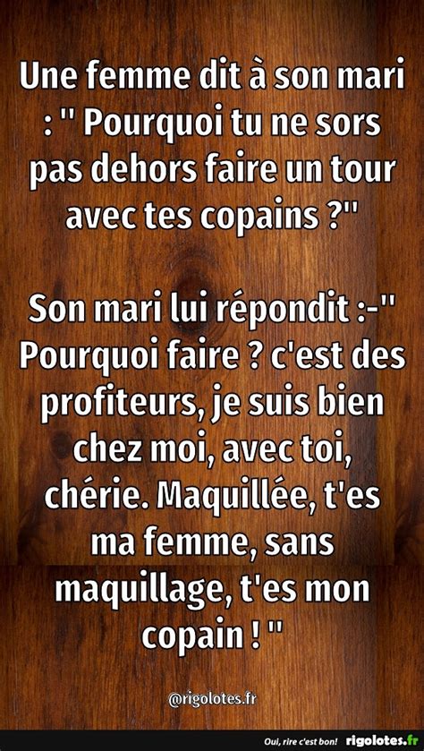 Une femme dit à son mari Blagues et les meilleures images drôles