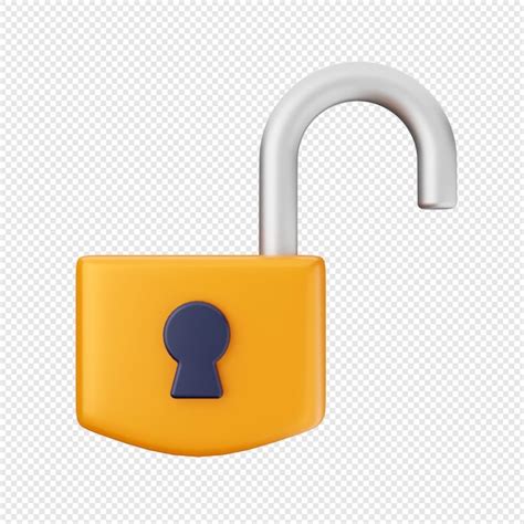 Premium PSD 3d Padlock Lock Security Icon Illustration