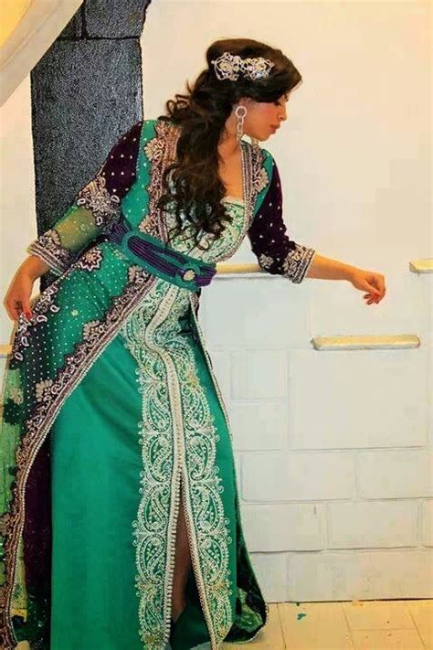 Takchita Pour Mariage En Vert Robe Marocaine Caftan Marocain Caftan