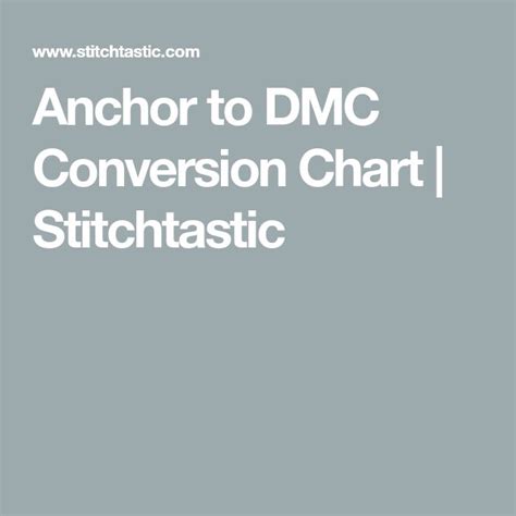 Anchor To DMC Threads Conversion Chart Dmc Anchor Threads