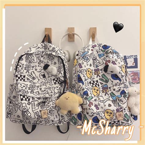 Mc Sharry Balo Ulzzang Hàn Quốc Đi Học Sức Chứa Lớn Họa Tiết Hoạt Hình
