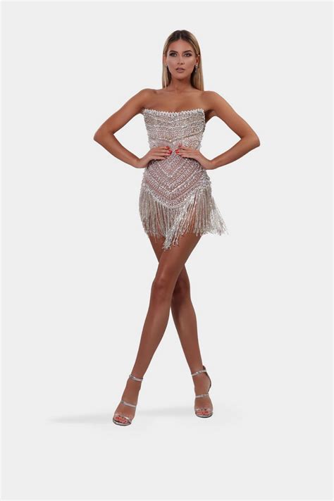 Albina Dyla Wild Silvernude Corset Dress