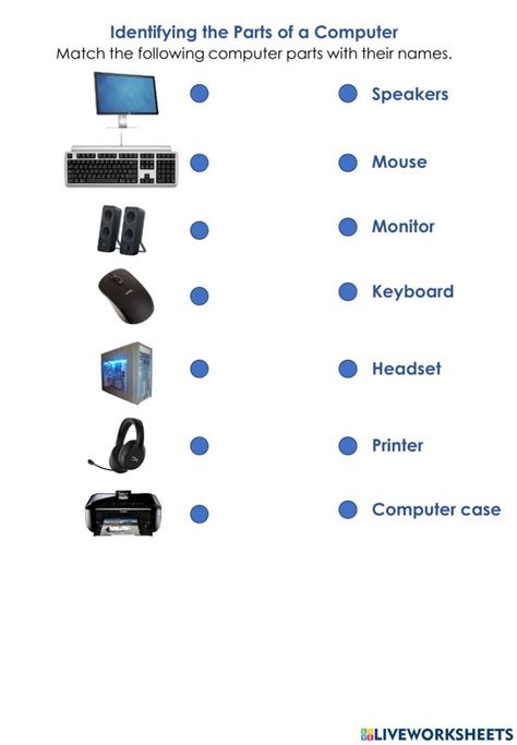 Parts Of A Computer Free Online Worksheet Information And
