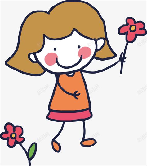 手拿花朵的女孩png图片免费下载 素材7yxejPeeP 新图网