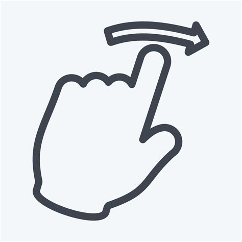 Icon Swipe Right Line Style Simple Illustration Editable Stroke