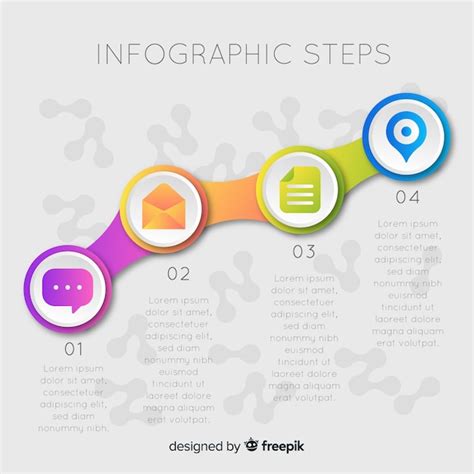 Flache Infografik Schritte Vorlage Kostenlose Vektor
