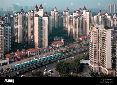 Chongqing City Building Rail Transit Stock Photo Alamy