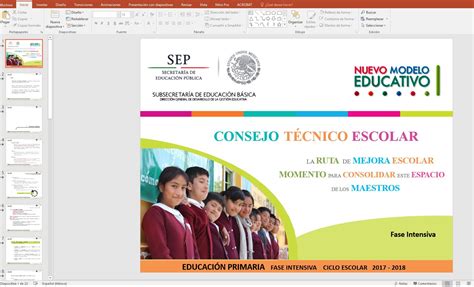 Presentación en PowerPoint para la fase intensiva del consejo técnico