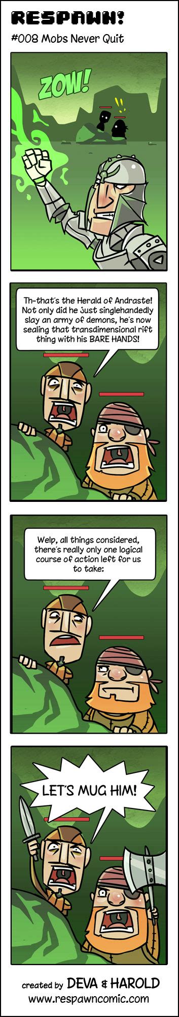 Read Respawn A Webcomic Mobs Never Quit Tapas Comics