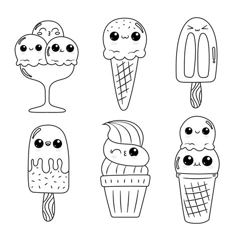 Dibujos Kawaii De Helados Para Colorear Alikawaii
