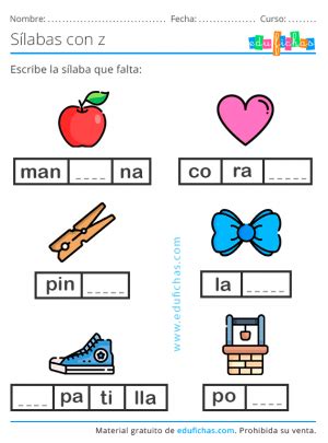 Palabras Con El Fonema Z Z Worksheet Cards Comics Playing Off