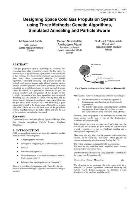 pdf designing space cold gas propulsion system using three methods