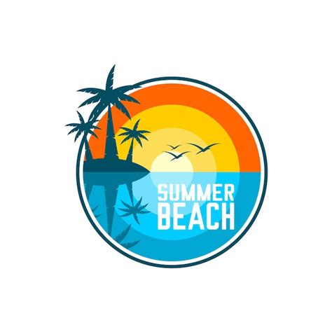 Logotipo para un diseño vectorial de playa de verano de una escena de