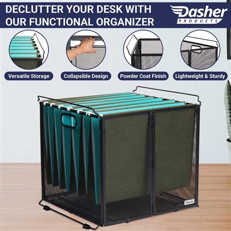 Dasher Products Hanging File Organizer Letter Size Hanging File Folder