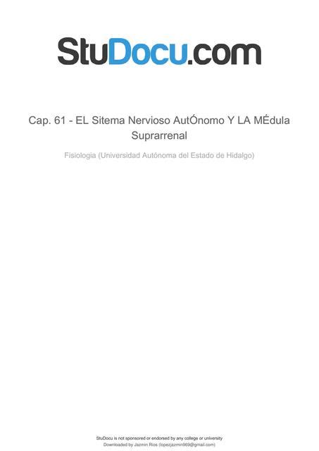 El sistema nervioso autónomo y la medula suprarrenal Julr uDocz