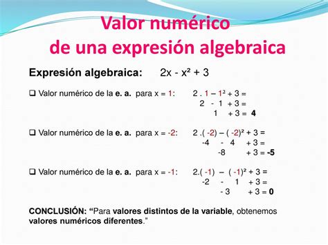 Expresiones numéricas algebraicas ppt descargar