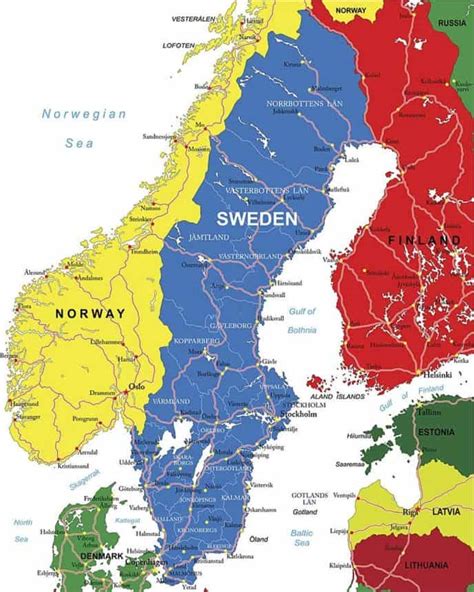 Mapas Y Gegraf A De Suecia Escandinavia Para Descargar E Imprimir
