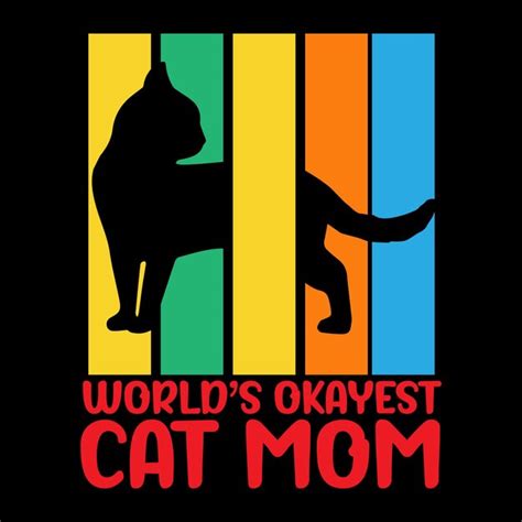 Uma camiseta que diz a mãe gata mais legal do mundo nela Vetor Premium