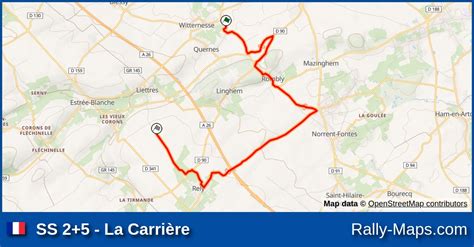 SS 2 5 La Carrière stage map Rallye National de la Lys 2023 Coupe