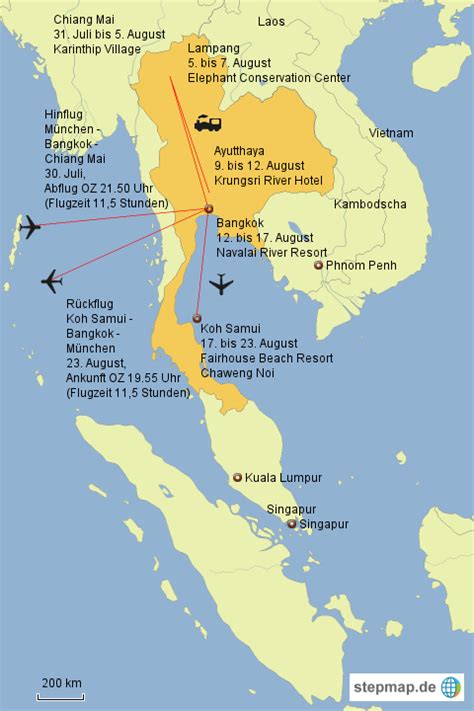 StepMap Thailand Landkarte für Thailand