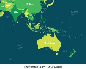 Southeast Asia Detailed Political Map Lables Stock Vector Royalty Free