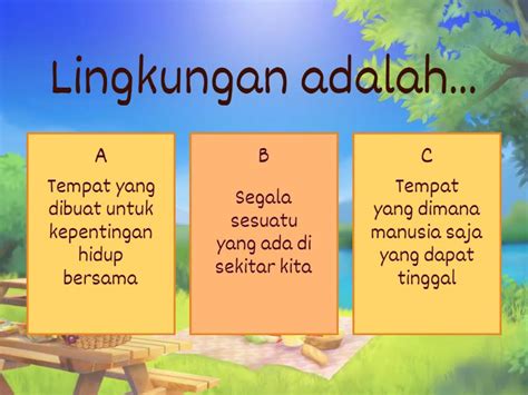 SOAL EVALUASI LINGKUNGAN ALAM DAN BUATAN Cuestionario