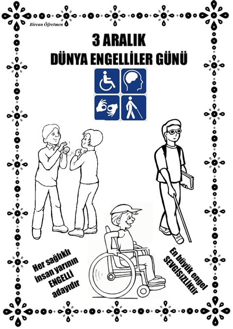 3Aralık Dünya Engelliler Günü Faaliyetler 5 duyu okulöncesi Okul