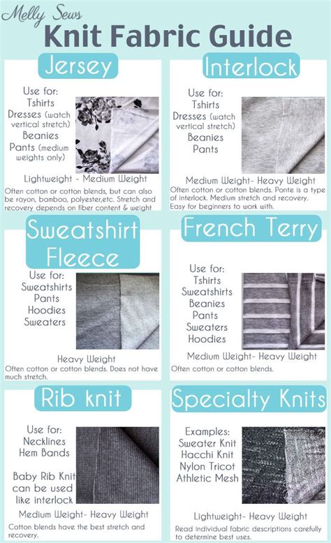 The Instructions For How To Knit Fabric In Different Colors And Sizes