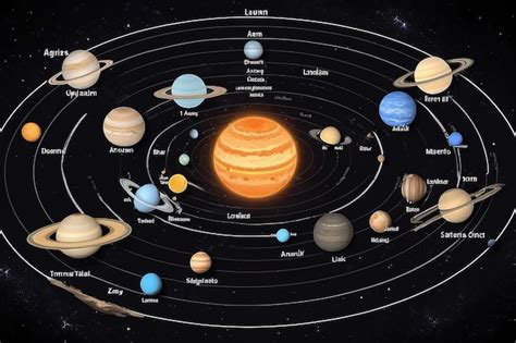 Un Diagrama De Los Planetas De Nuestro Sistema Solar Con Los Nombres De