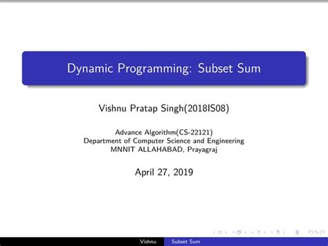 subset sum problem dp ppt