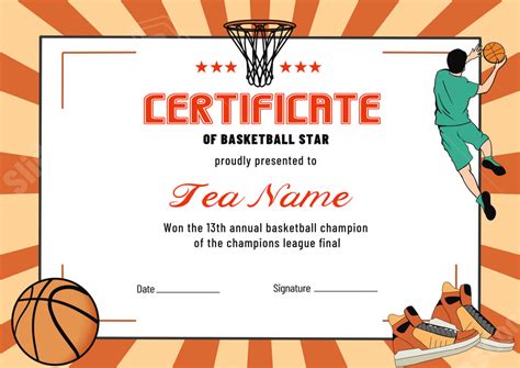 Certificate For Basketball Achievement Word Template And Google Docs