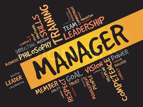 Manager Word Cloud Business Concept Stock Vector Colourbox